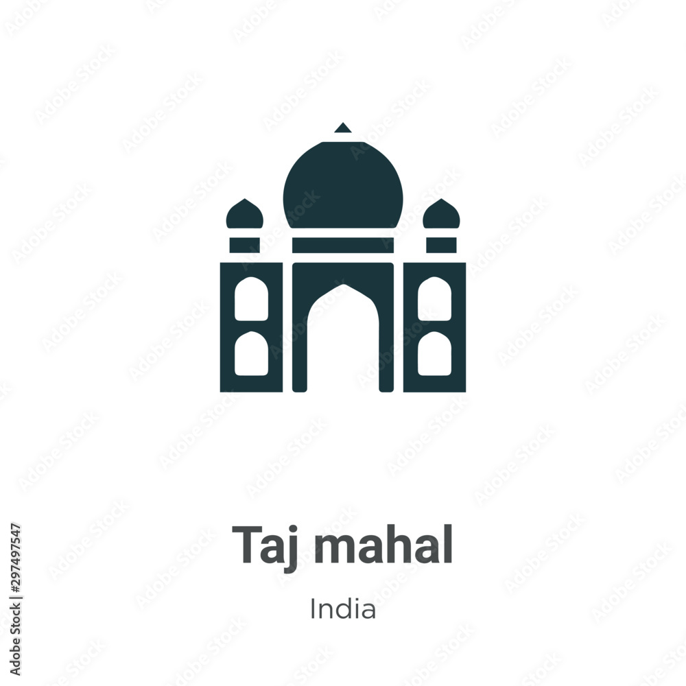 Taj mahal vector icon on white background. Flat vector taj mahal icon ...
