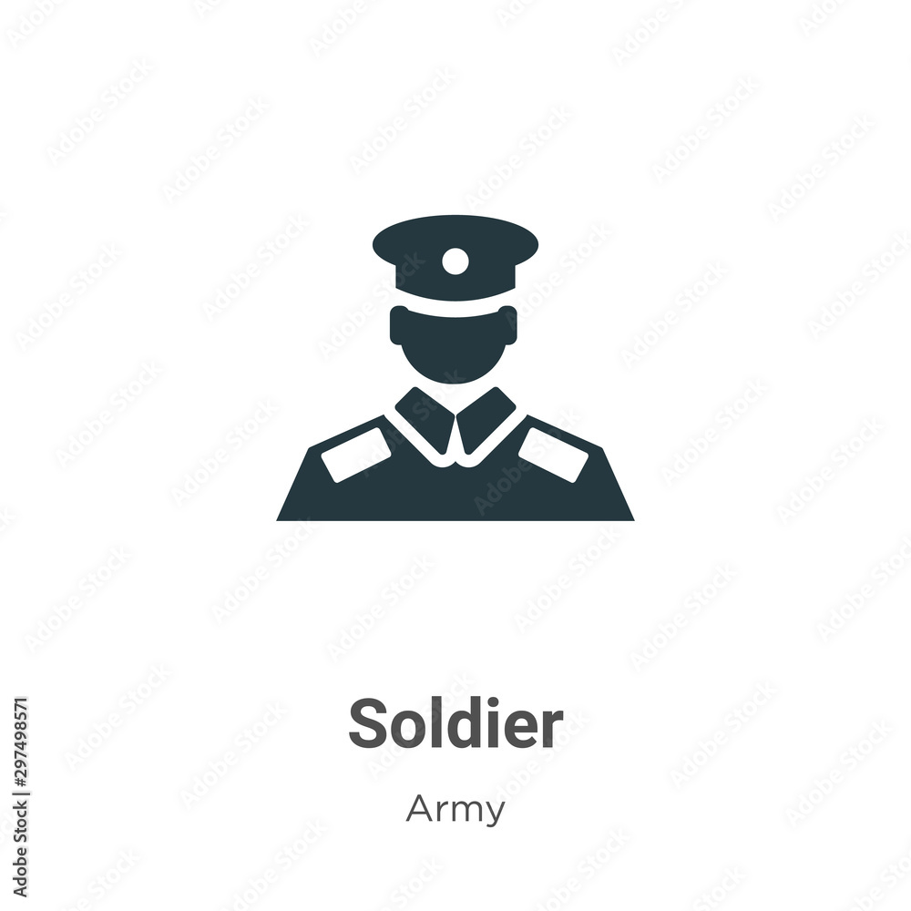 Soldier vector icon on white background. Flat vector soldier icon ...