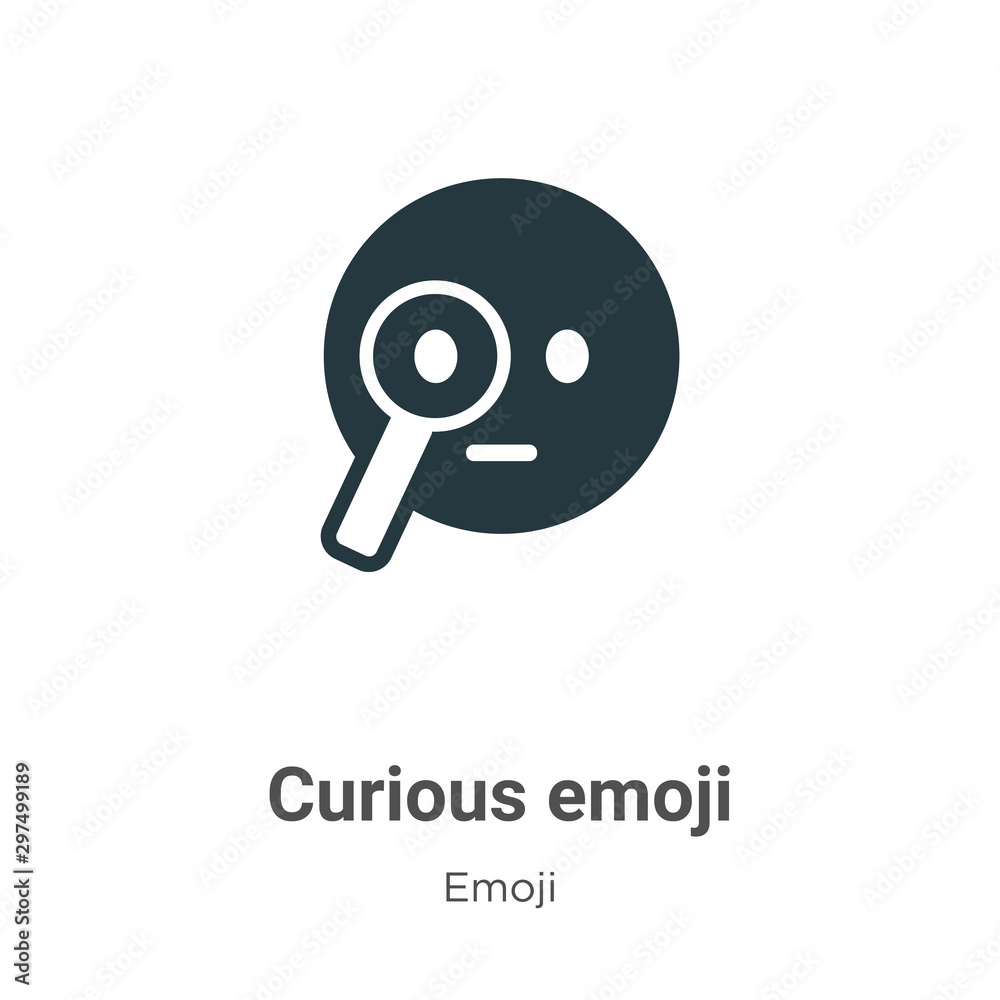 Curious emoji vector icon on white background. Flat vector curious ...