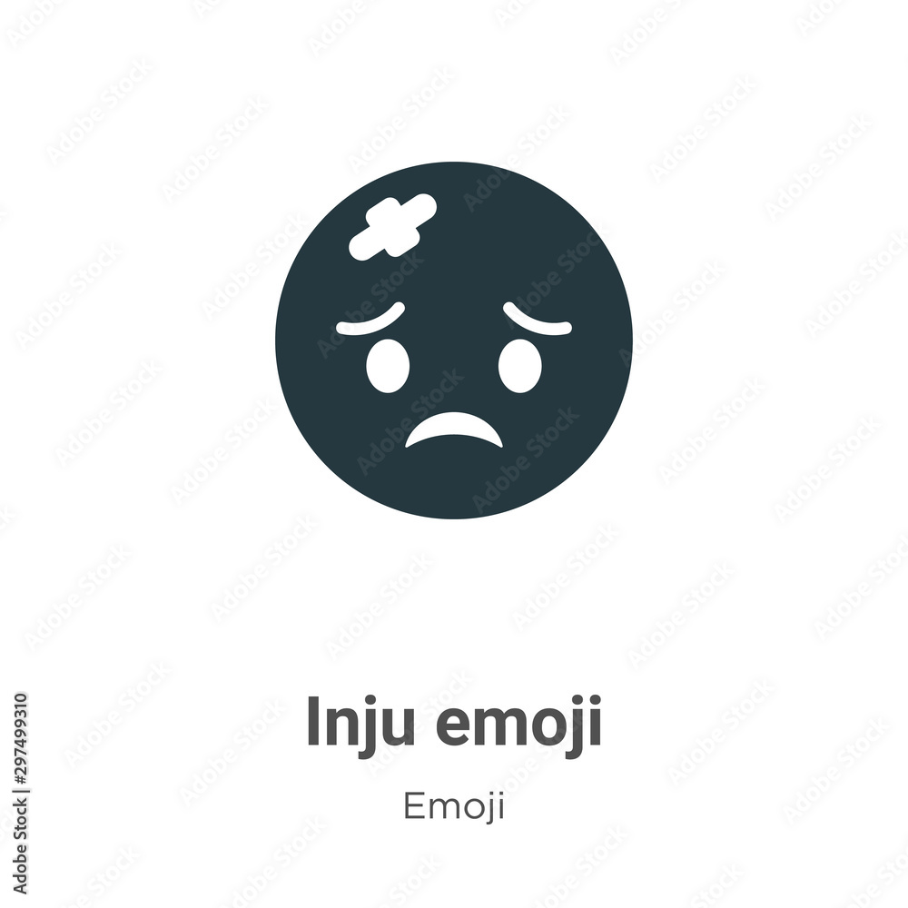 Injured emoji vector icon on white background. Flat vector injured ...