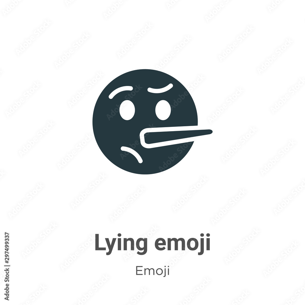 Lying emoji vector icon on white background. Flat vector lying emoji ...