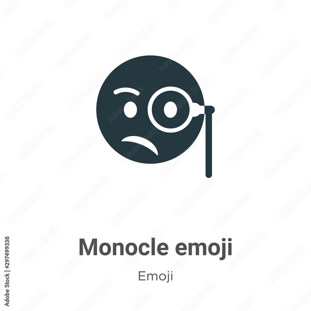 Monocle emoji vector icon on white background. Flat vector monocle ...