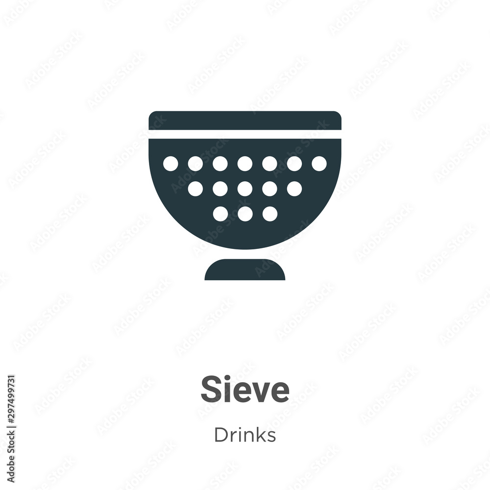 Vecteur Stock Sieve vector icon on white background. Flat vector sieve ...