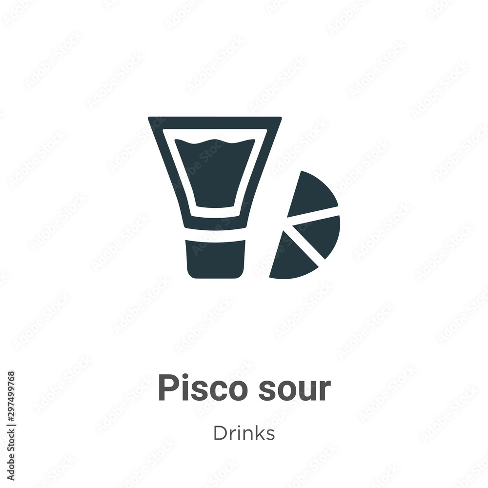 Pisco sour vector icon on white background. Flat vector pisco sour icon ...