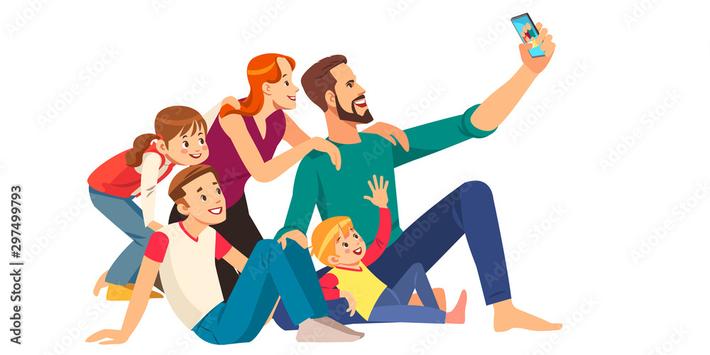 Family, happiness, generation and people concept - happy family making ...