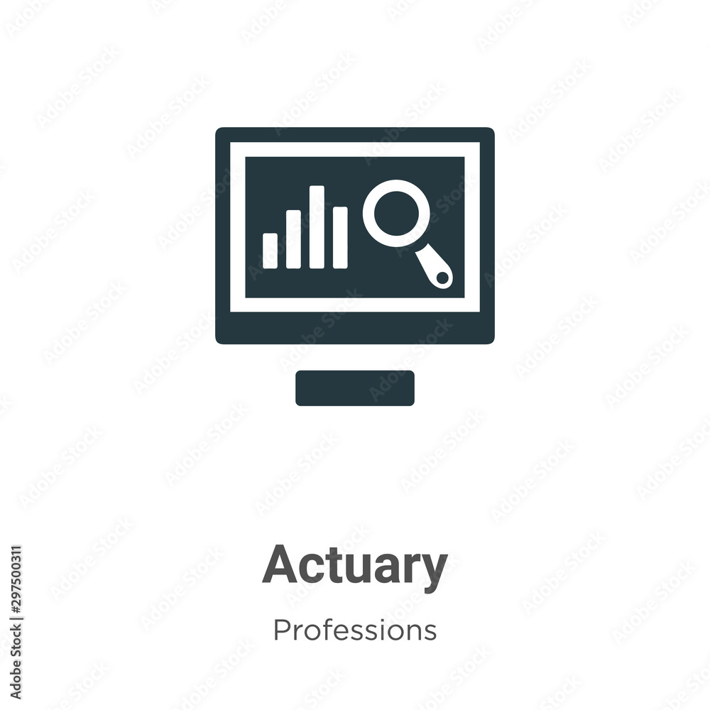 Actuary vector icon on white background. Flat vector actuary icon ...