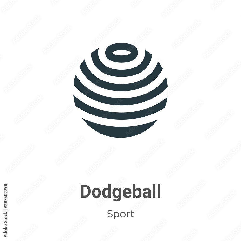 Dodgeball vector icon on white background. Flat vector dodgeball icon ...