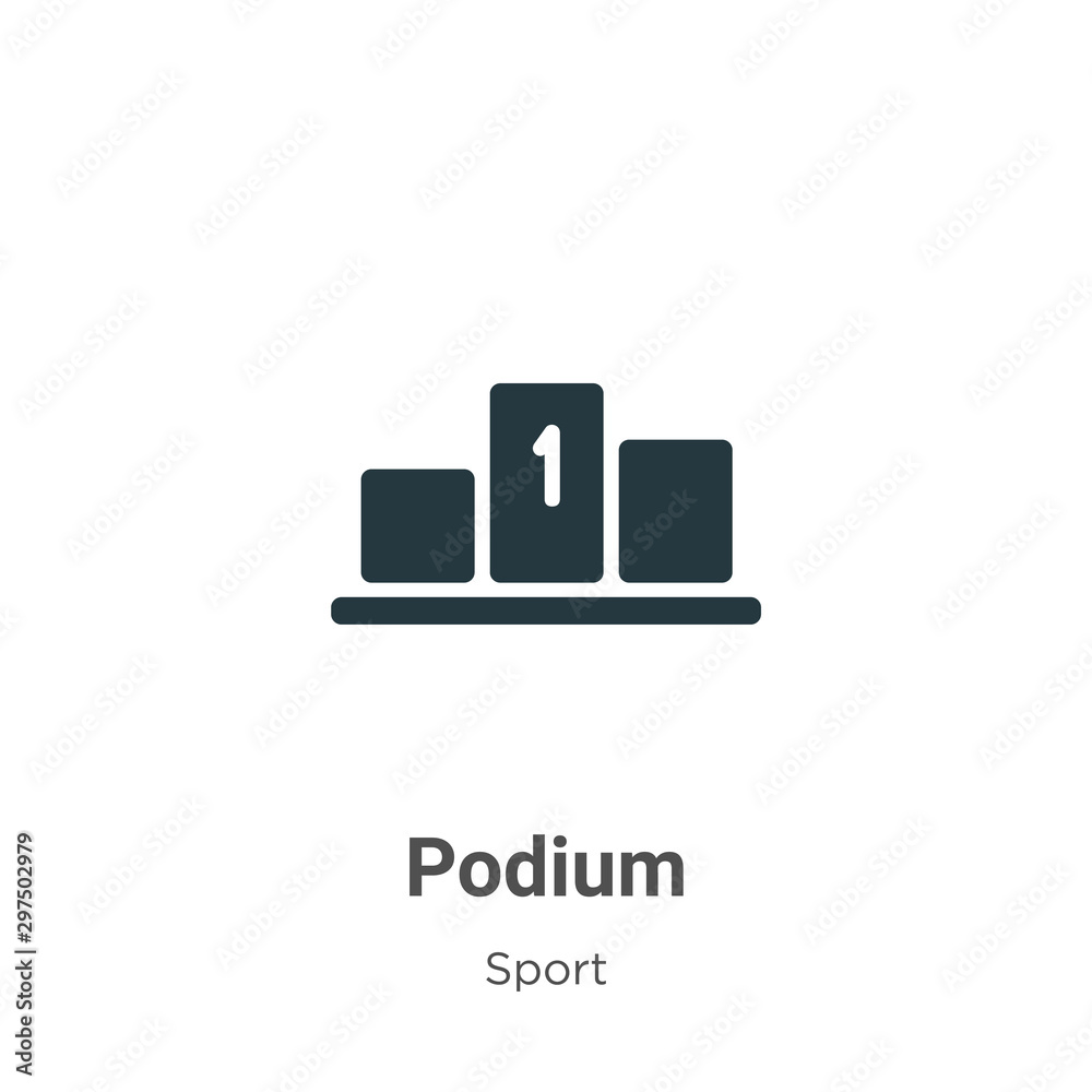 Podium vector icon on white background. Flat vector podium icon symbol ...