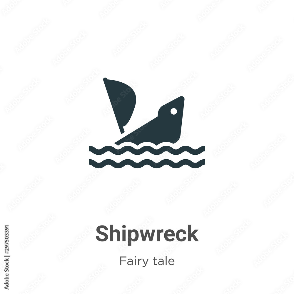 Vecteur Stock Shipwreck vector icon on white background. Flat vector ...