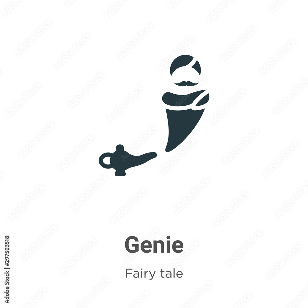 Genie vector icon on white background. Flat vector genie icon symbol ...