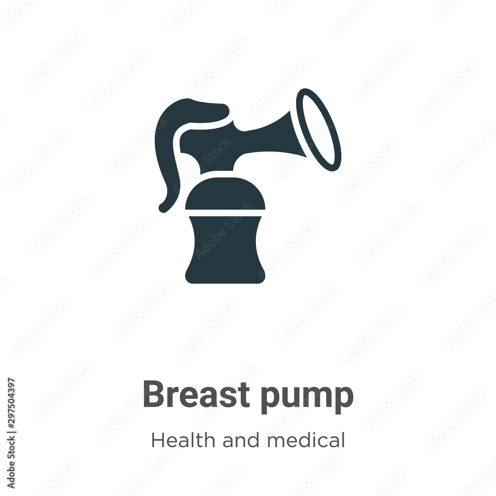 Breast pump vector icon on white background. Flat vector breast pump ...