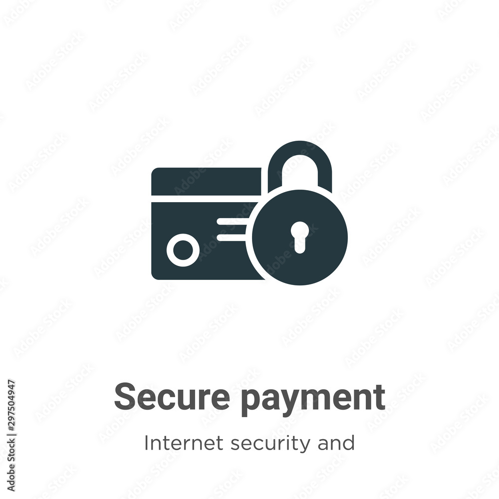 Secure payment vector icon on white background. Flat vector secure ...