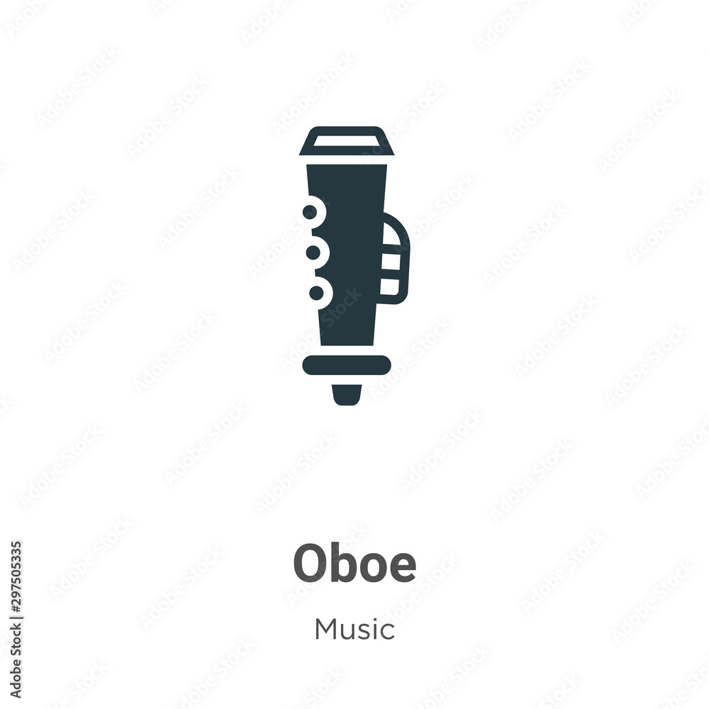 Oboe vector icon on white background. Flat vector oboe icon symbol sign ...