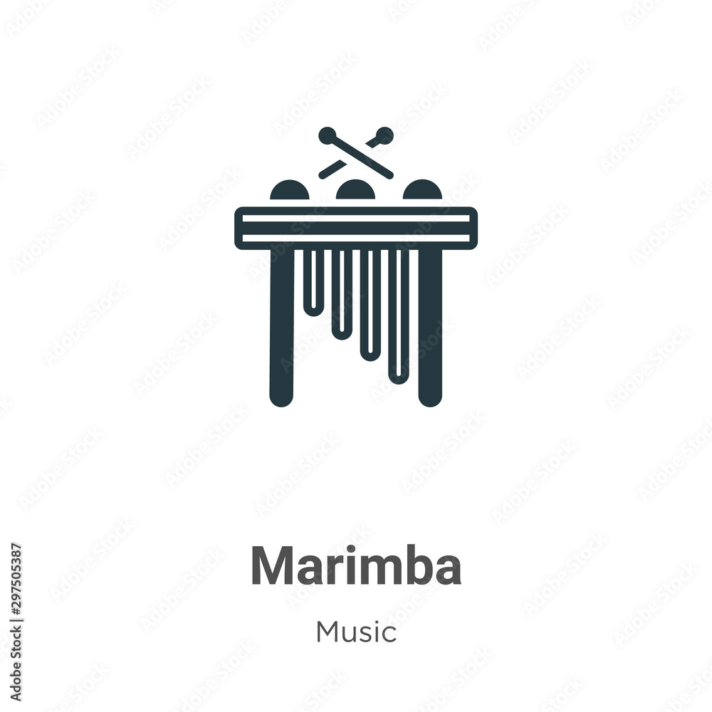 Marimba vector icon on white background. Flat vector marimba icon ...