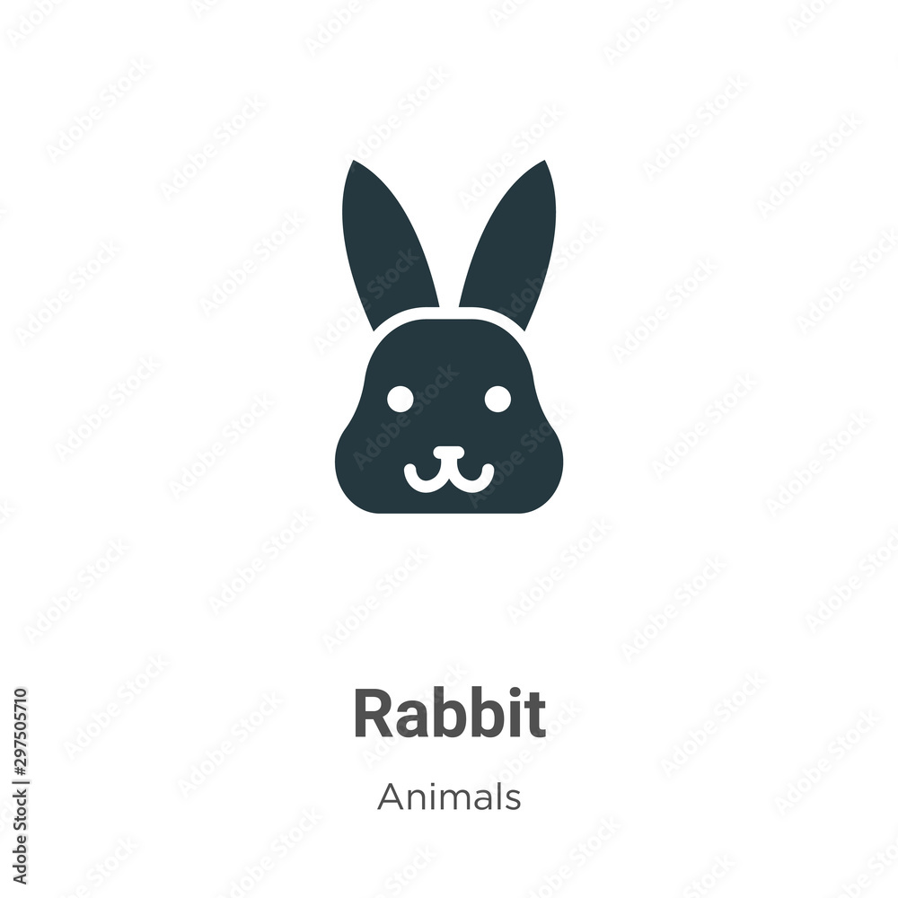 Rabbit vector icon on white background. Flat vector rabbit icon symbol ...