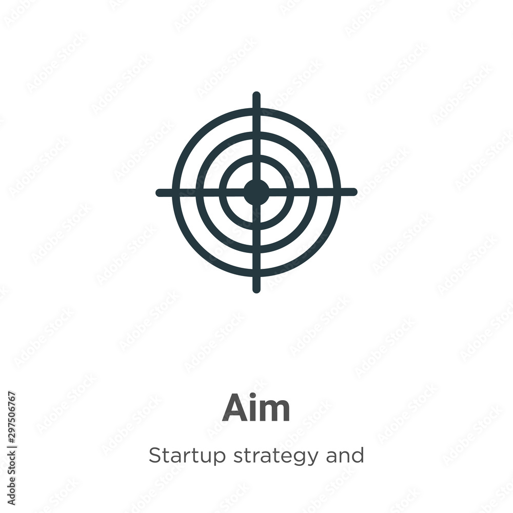 Aim vector icon on white background. Flat vector aim icon symbol sign ...