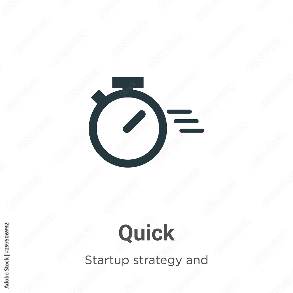 Quick vector icon on white background. Flat vector quick icon symbol ...