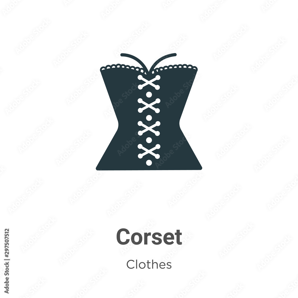 Corset vector icon on white background. Flat vector corset icon symbol ...