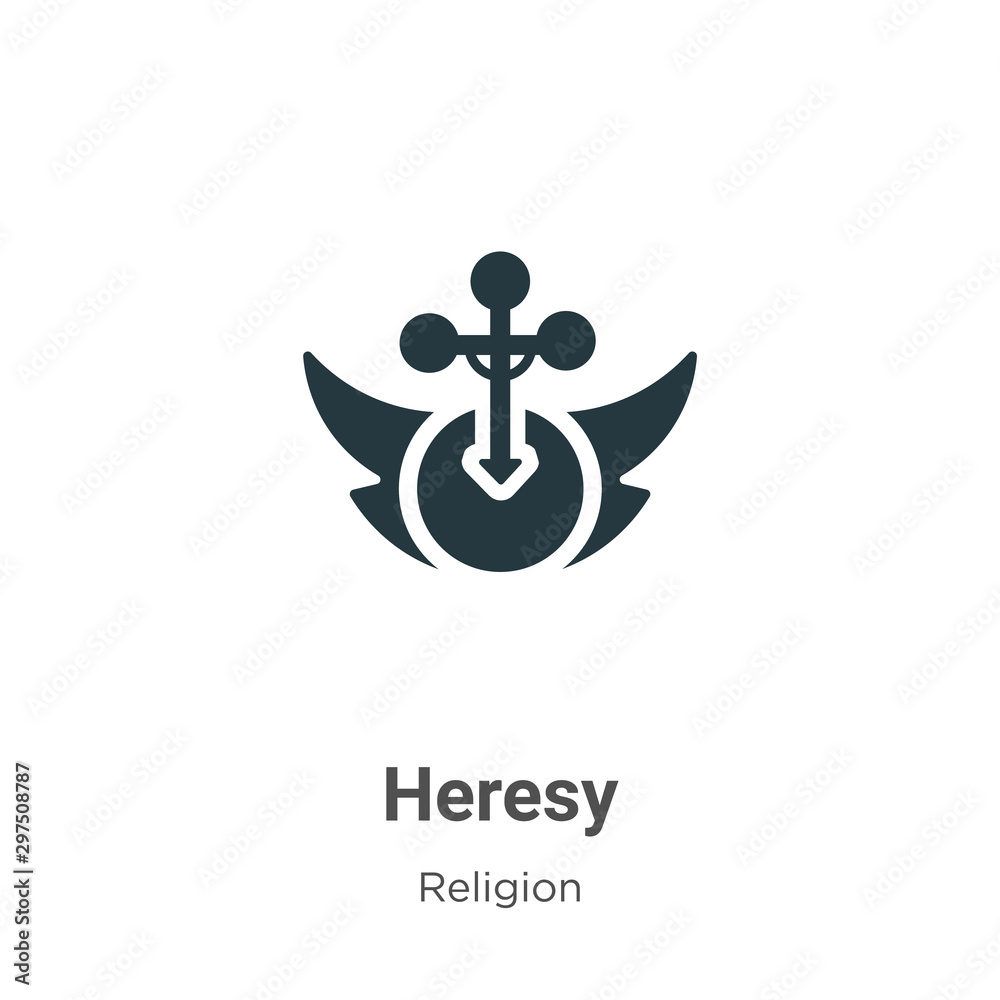 Heresy vector icon on white background. Flat vector heresy icon symbol ...