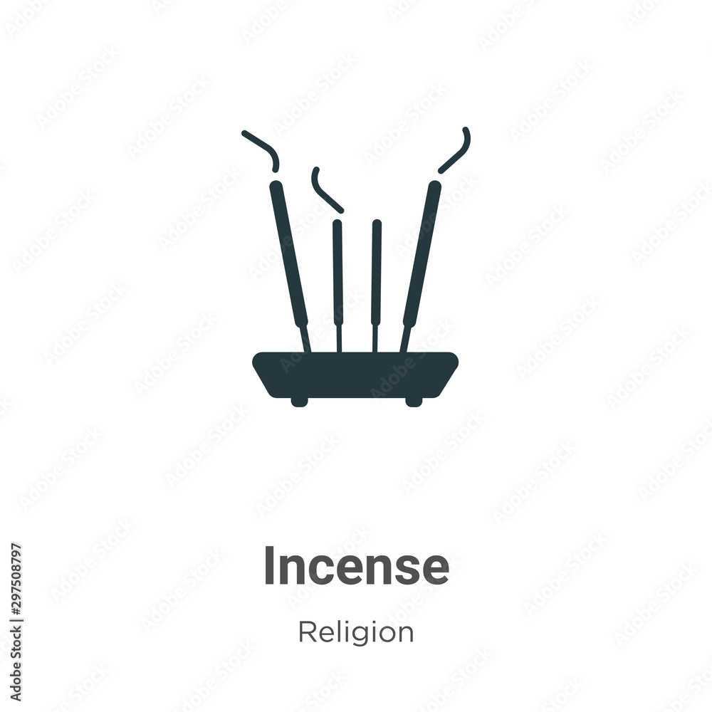 Incense vector icon on white background. Flat vector incense icon ...