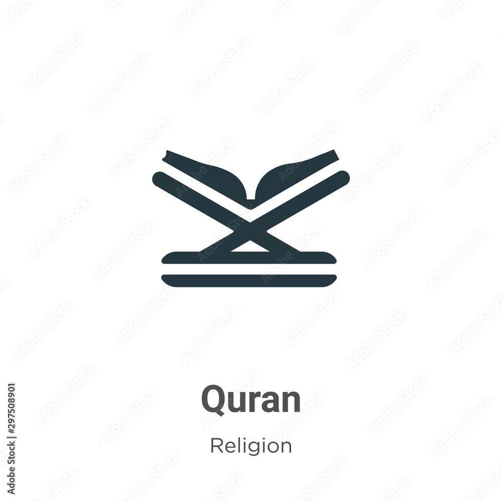 Quran vector icon on white background. Flat vector quran icon symbol ...