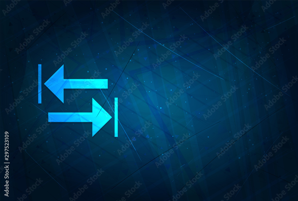Transfer arrow icon futuristic digital abstract blue background Stock ...