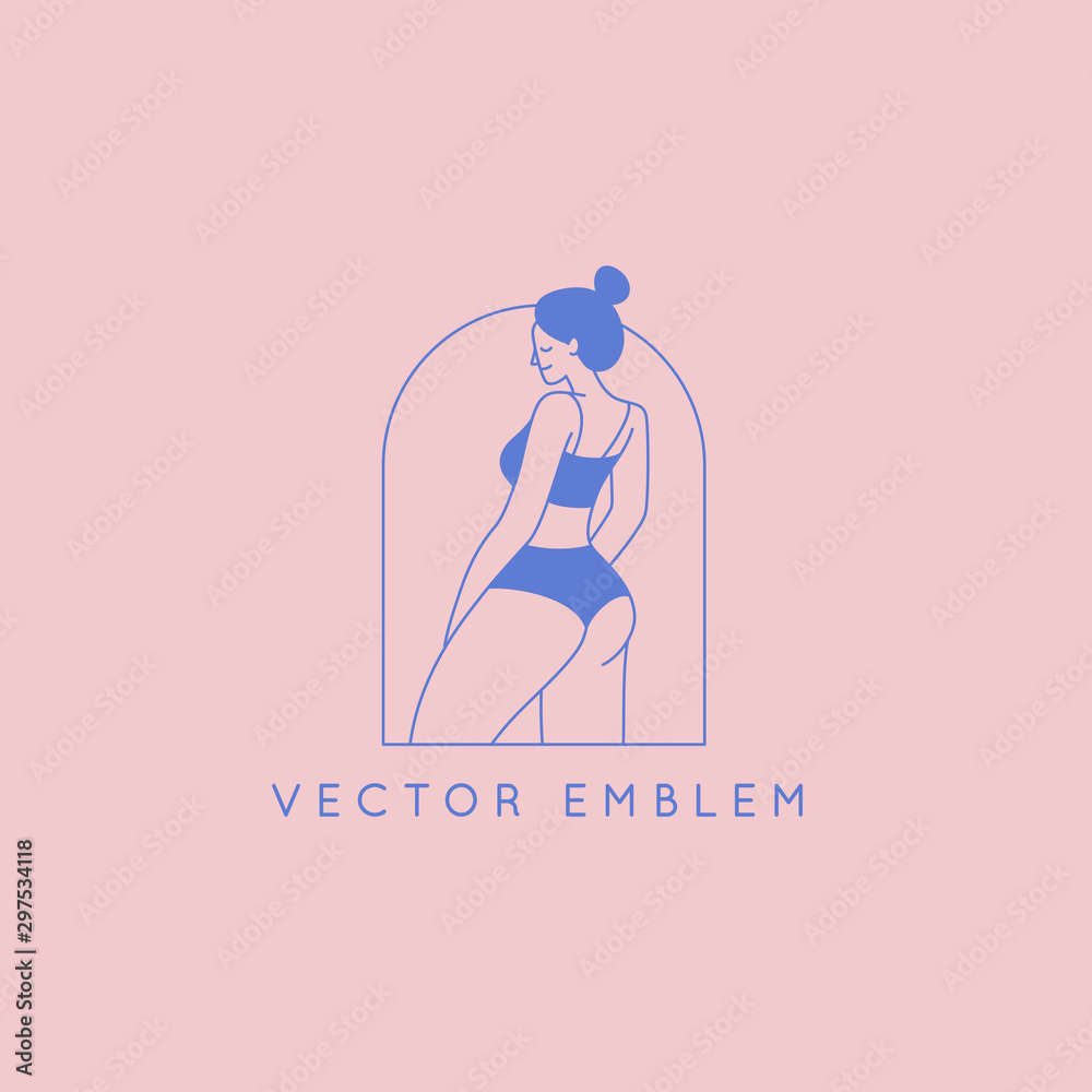 Beautiful female figure. Vector logo design template and illustration ...