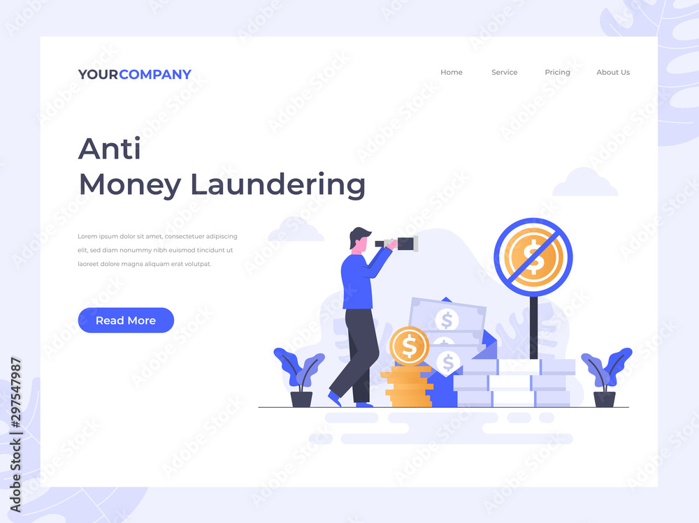 Anti Money Laundering flat vector illustration concept, can be used for landing page, ui, web ...