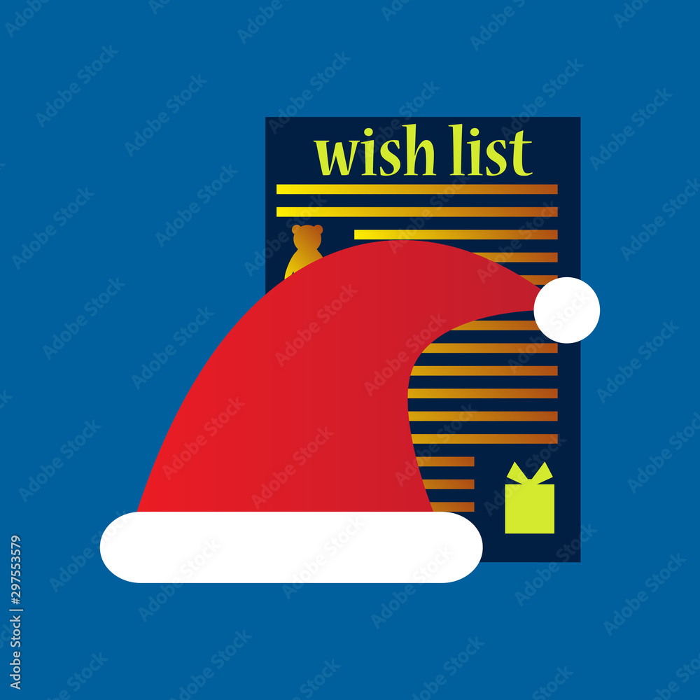 Cartoon Christmas wish list .A letter to Santa Claus template.Christmas ...