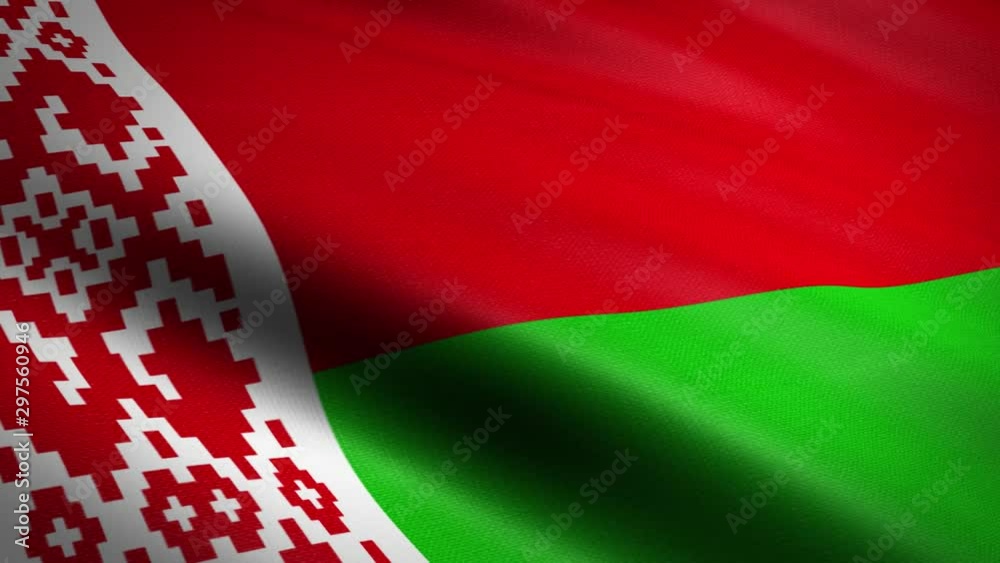 Flag of the Republic of Belarus. Waving flag with highly detailed ...