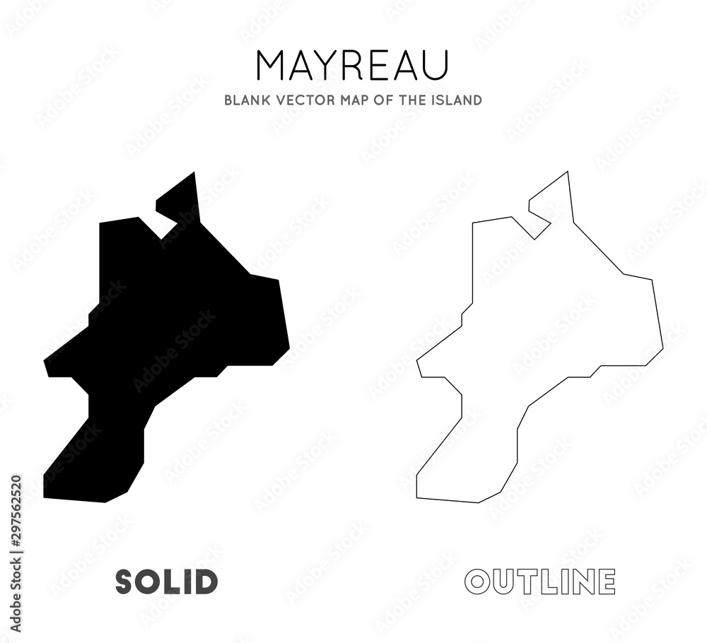 Vecteur Stock Mayreau map. Blank vector map of the Island. Borders of ...