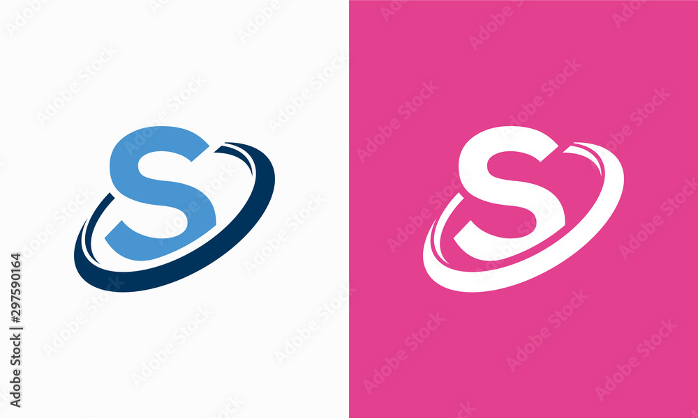 Simple Shield Letter S logo designs, S initial Shield Planet Circle ...
