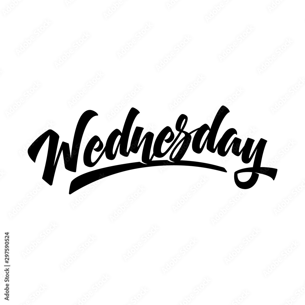 Wednesday. Brush pen modern calligraphy. Vector illustration. Stock ...