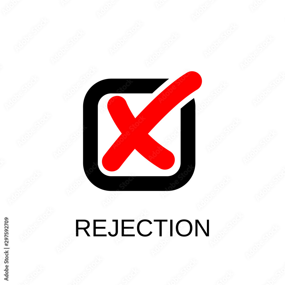Check mark icon. Rejection symbol design. Stock - Vector illustration ...