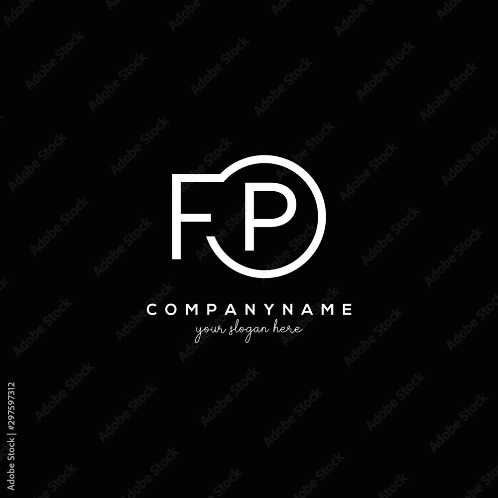Initial Letter FP Logo With circle Template Vector. Stock Vector ...