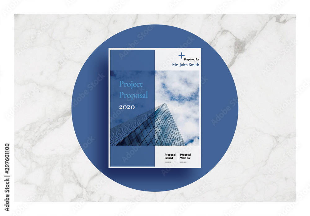 Proposal Layout with Blue Elements Stock Template | Adobe Stock