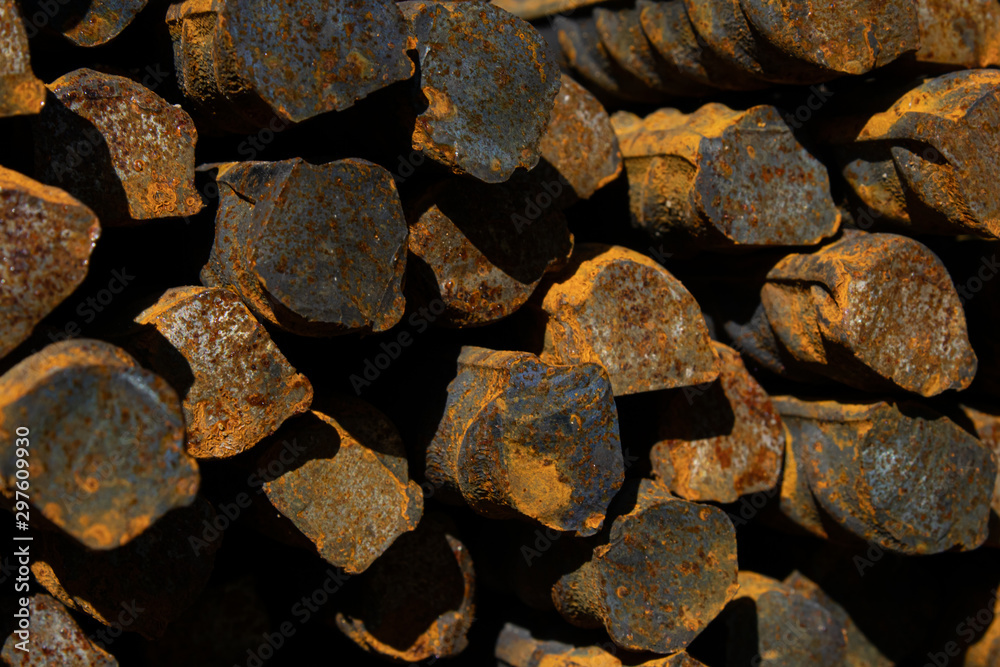 Rusted construction beam on the street.construction background.Outside ...
