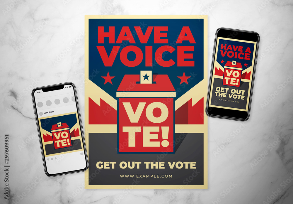 US General Election Day Event Flyer Stock テンプレート | Adobe Stock