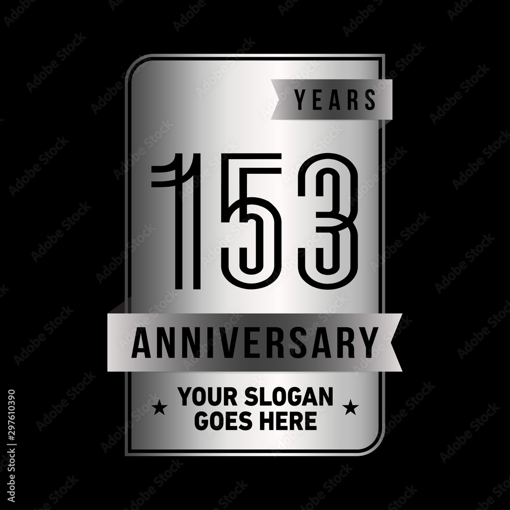 153 years anniversary design template. One hundred and fifty-three ...