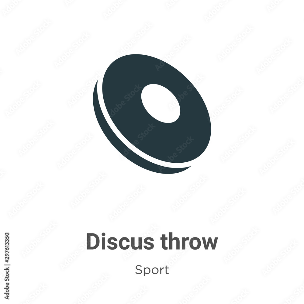 Discus throw vector icon on white background. Flat vector discus throw ...