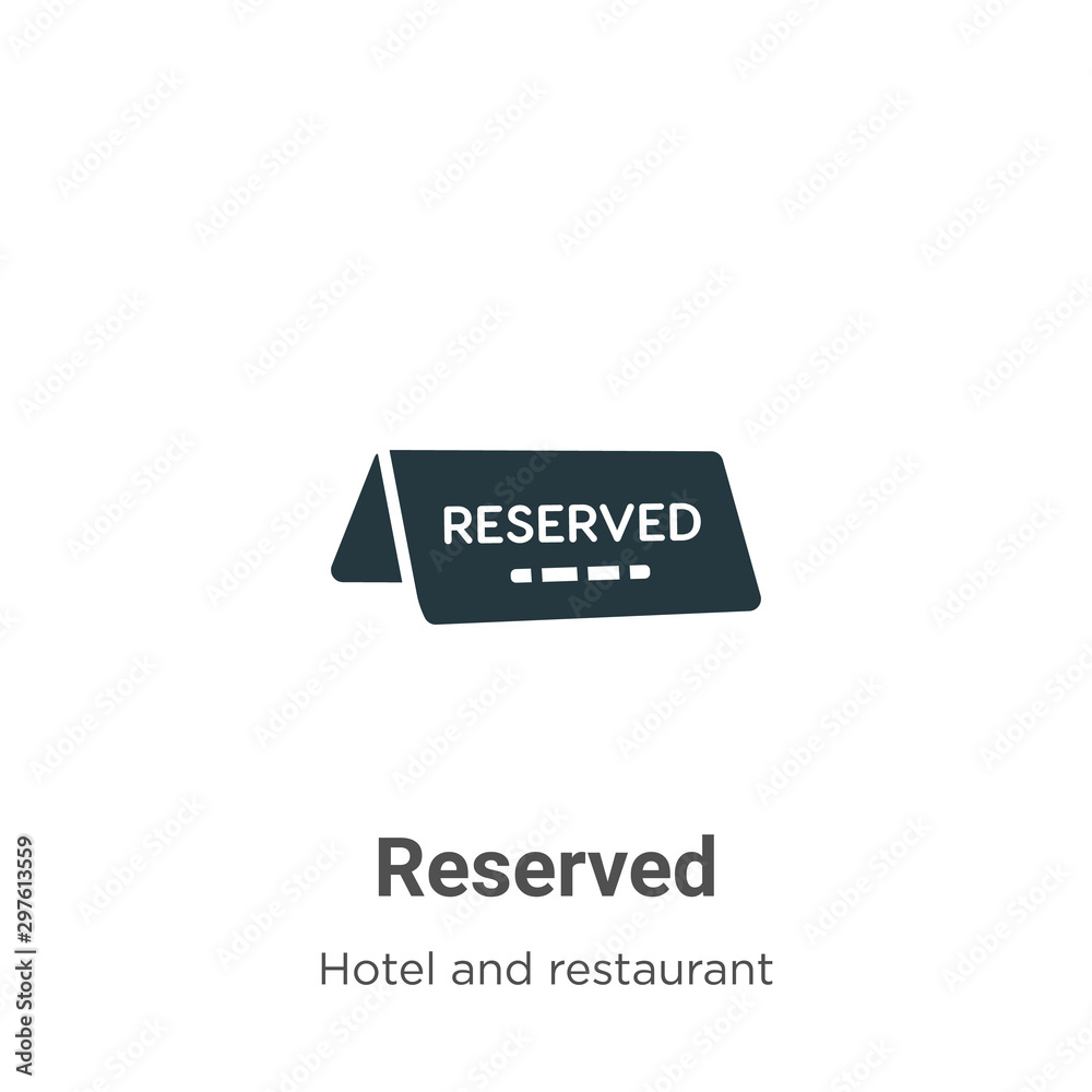Reserved vector icon on white background. Flat vector reserved icon ...