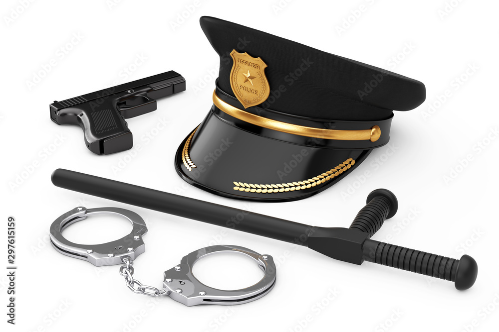 Police Officer Badge And Gun