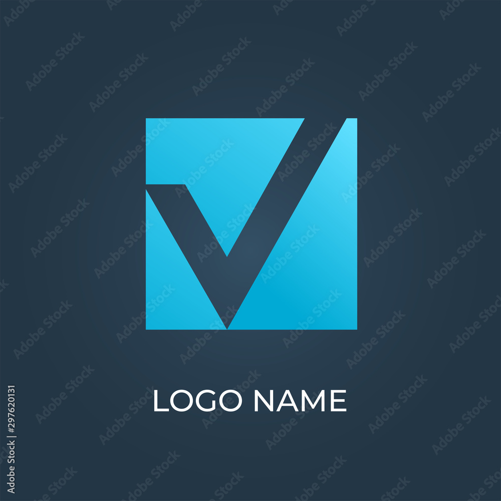 Letter "V" on square logo isolated. Alphabet vector Stock Vector ...