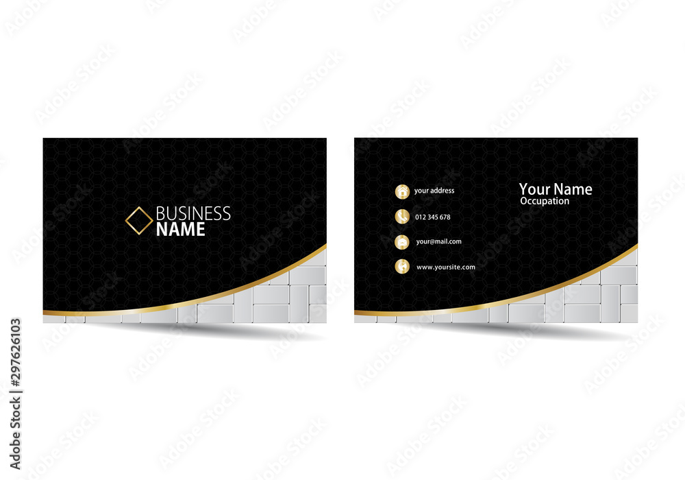 Business card with paving blocks. Paving block visiting card template ...