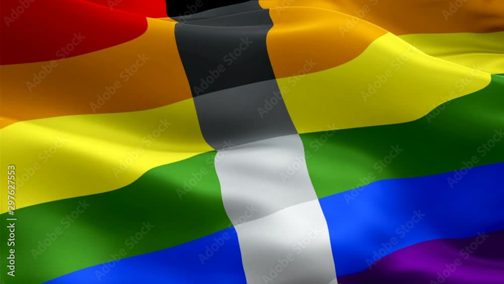 Homoflexible Flag Rainbow waving. 3d Homoflexible Pride Symbol flag ...