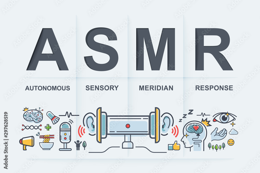 ASMR banner web icon for healthy, Autonomous sensory meridian response ...