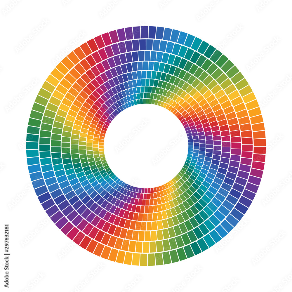 color tiles that makes a concentric circles. full color spectrum ...