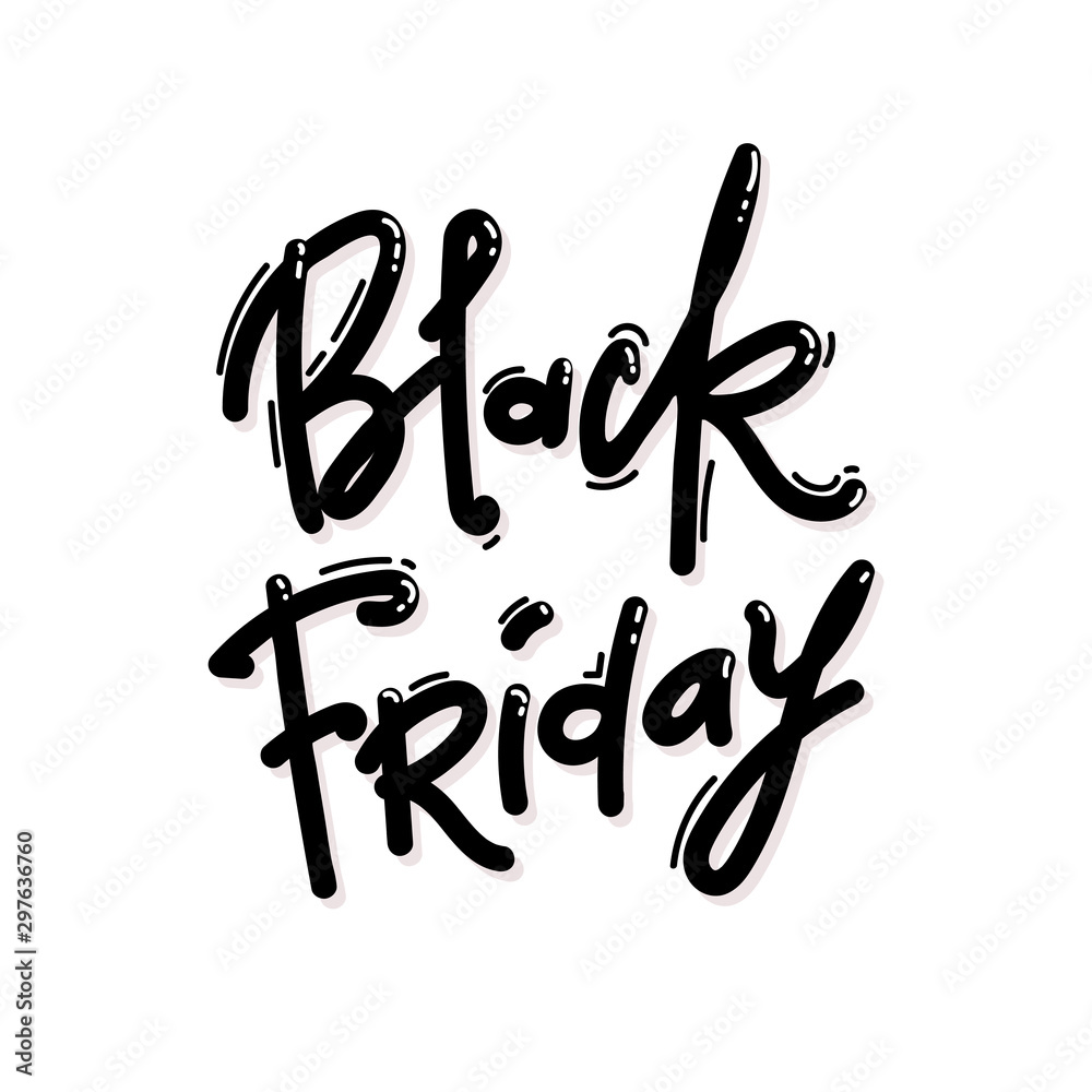 Black Friday Sale hand drawing lettering, calligraphy on white ...