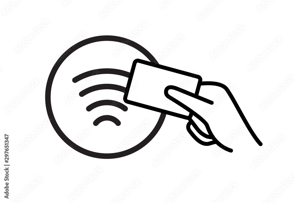 Contactless NFC wireless pay sign logo. Credit card nfc payment vector ... Contactless NFC wireless pay sign logo. Credit card nfc payment vector ...