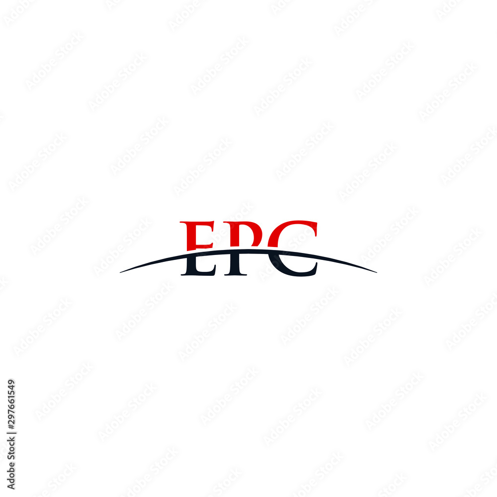 Initial letter EPC, overlapping movement swoosh horizon logo company ...